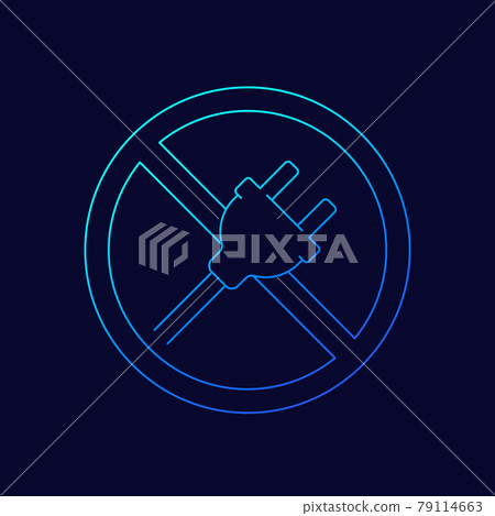 electrical plug, do not connect linear icon - Stock Illustration ...