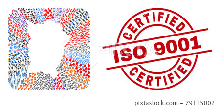Certified Iso 9001 Stamp and Penang Island Map... - Stock Illustration ...