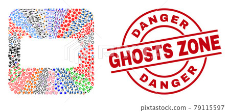 Danger Ghosts Zone Stamp and Pennsylvania State... - Stock Illustration ...