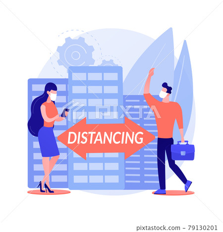 Keep distance abstract concept vector... - Stock Illustration [79130201 ...