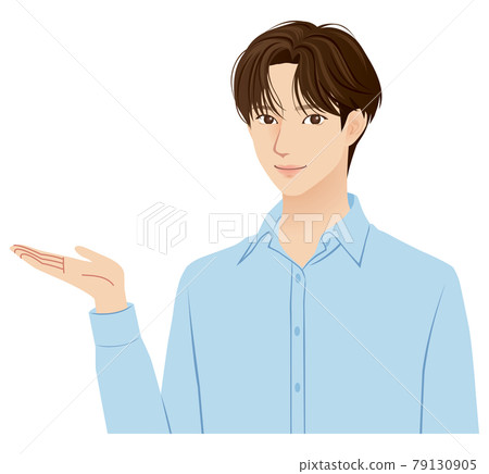 A young man to introduce is refreshing - Stock Illustration [79130905 ...