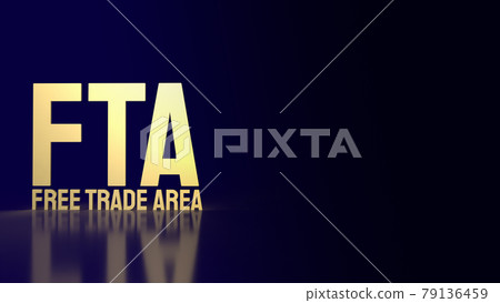 fta or free trade agreement gold text for... - Stock Illustration ...