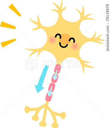 Neuron character and transmission direction arrow - Stock Illustration ...