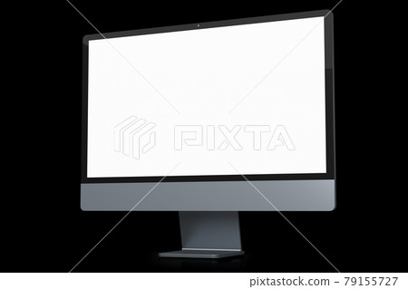 Realistic grey computer screen display isolated... - Stock Illustration ...