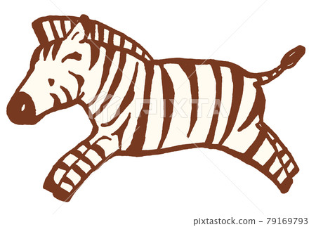 Cute hand-drawn illustration of a running zebra - Stock Illustration ...