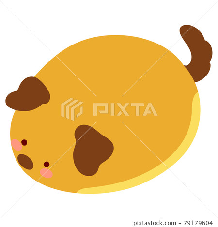 Simple and cute round dog illustration without... - Stock Illustration ...