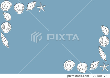 Hand-painted seashell background rectangular white - Stock Illustration ...