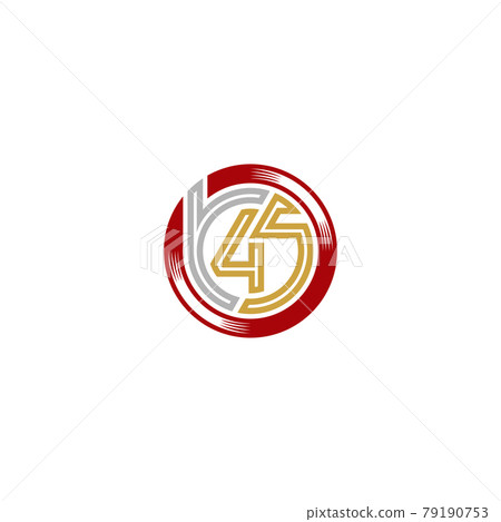 Initial letter B45 logo design vector unique - Stock Illustration ...
