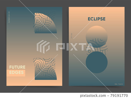 Gradient vintage geometric poster template set.... - Stock Illustration ...