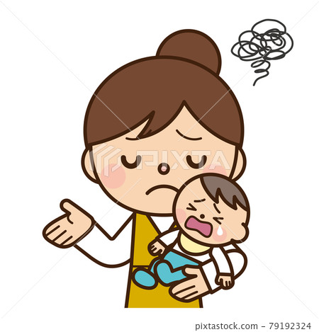 Disappointed baby and mom - Stock Illustration [79192324] - PIXTA