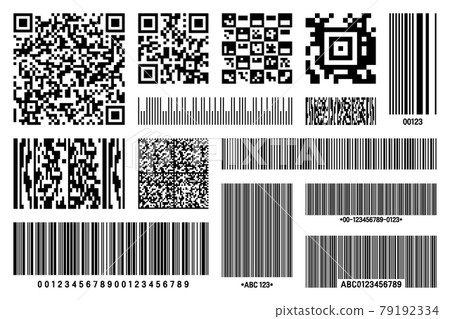 Set of product barcodes and QR codes.... - Stock Illustration [79192334 ...