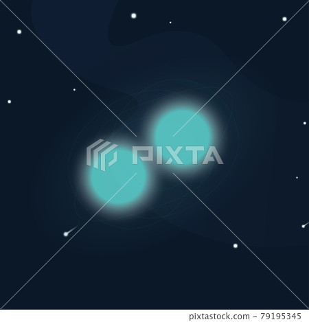 A double star revolving around itself. - Stock Illustration [79195345 ...