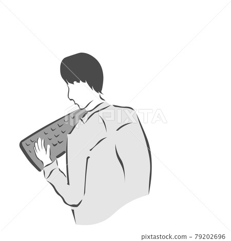 Illustration of a person typing on the keyboard - Stock Illustration ...