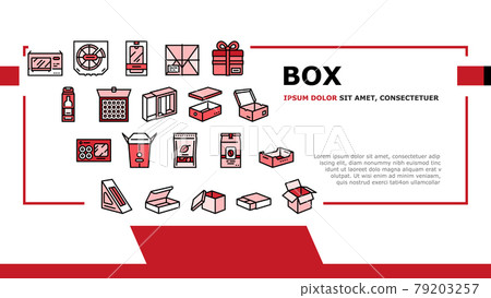 Box Carton Container Landing Header Vector - Stock Illustration ...