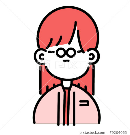 Female icon with simple design glasses - Stock Illustration [79204063 ...