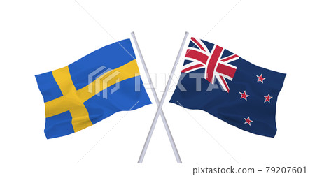 Flags of New Zealand and Sweden - Stock Illustration [79207601] - PIXTA