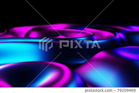 Abstract round forms neon background. Glossy... - Stock Illustration ...