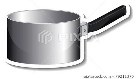 A sticker template of pot with handle isolated - Stock Illustration ...