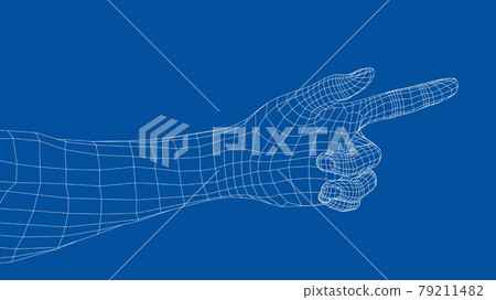 Human hand point with finger. Vector - Stock Illustration [79211482 ...