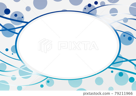 Oval frame white & blue line polka dots - Stock Illustration [79211966 ...