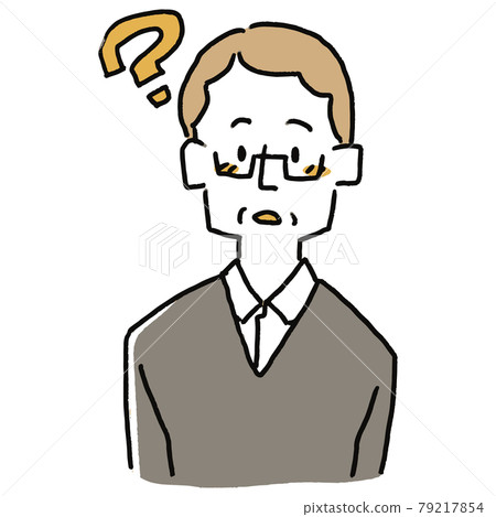 Elderly man wondering - Stock Illustration [79217854] - PIXTA