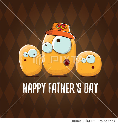 happy fathers day greeting card with cartoon... - Stock Illustration ...