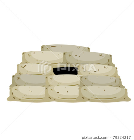Barricade of sandbags. Fortified firing point.... - Stock Illustration ...