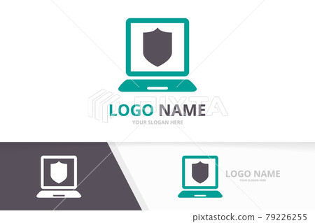 Vector shield and notebook logo combination.... - Stock Illustration ...