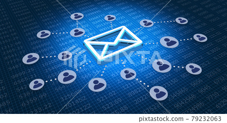Digital background and email network - Stock Illustration [79232063 ...