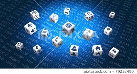 Digital background and applications - Stock Illustration [79232490] - PIXTA