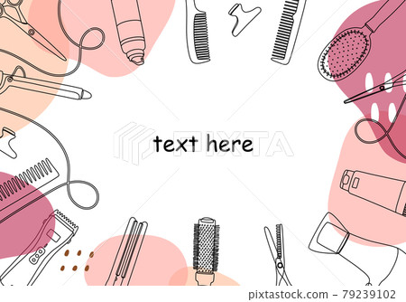 Frame, border of hairdressing tools. - Stock Illustration [79239102 ...