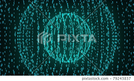 Big and small binary number spheres, computer... - Stock Illustration [79243837] - PIXTA