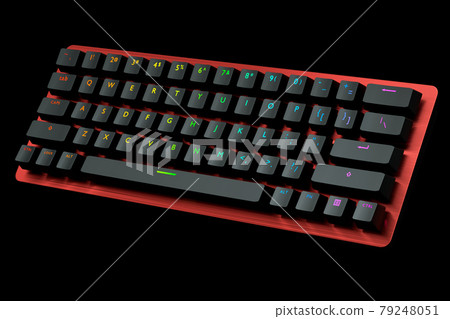 Red computer keyboard with rgb colors isolated...-插圖素材 [79248051] - PIXTA圖庫