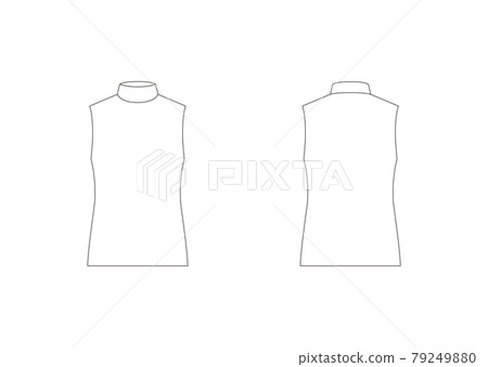Women's mock neck sleeveless template front and... - Stock Illustration ...