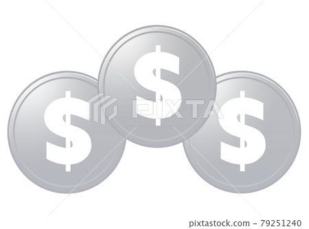 3 coins-dollar sign - Stock Illustration [79251240] - PIXTA