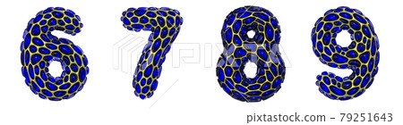 Number set 6, 7, 8, 9 made of realistic 3d... - Stock Illustration ...