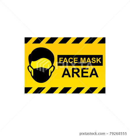 Face Mask area label logo design template - Stock Illustration ...