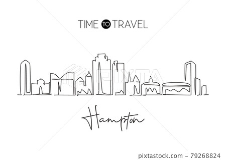 Single continuous line drawing of Hampton... - Stock Illustration ...