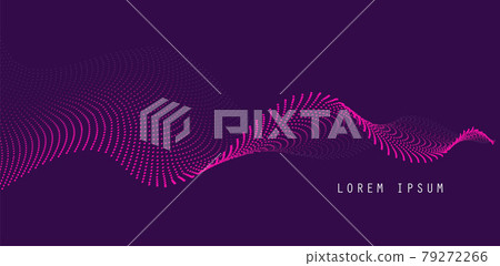 Vector background with color abstract wave dots - Stock Illustration [79272266] - PIXTA