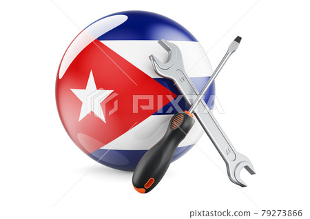 Service and repair in Cuba concept. Screwdriver... - Stock Illustration ...