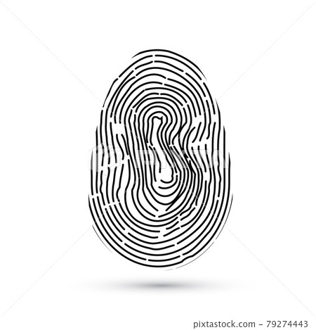 Fingerprint vector icon isolated on write with... - Stock Illustration [79274443] - PIXTA