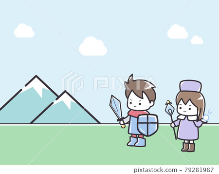 Illustration of a simple line hero and... - Stock Illustration ...