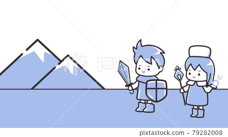 Illustration of a simple line hero and... - Stock Illustration ...