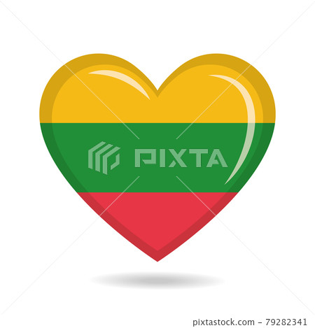 Lithuania national flag in heart shape vector... - Stock Illustration ...