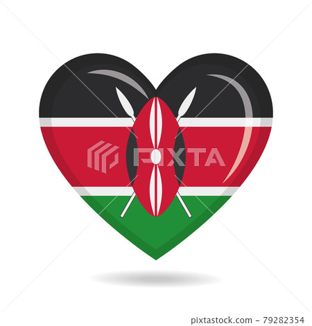 Kenya national flag in heart shape vector... - Stock Illustration ...