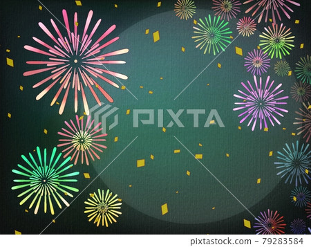Summer fireworks background - Stock Illustration [79283584] - PIXTA