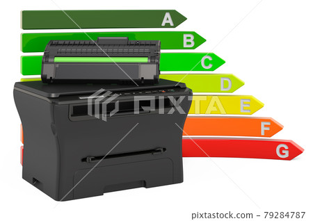 Multifunction printer MFP with energy... - Stock Illustration [79284787 ...
