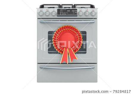 Gas range with best choice badge, 3D rendering - Stock Illustration ...