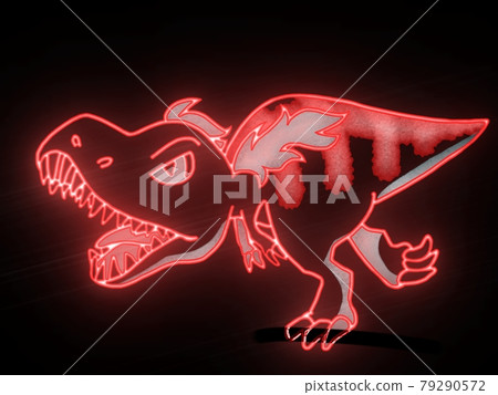 tyrannosaurus, tyrannosaur, neon - Stock Illustration [79290572] - PIXTA