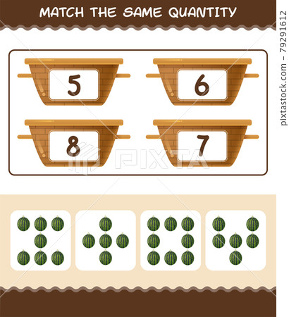 Match the same quantity of watermelon. Counting... - Stock Illustration ...